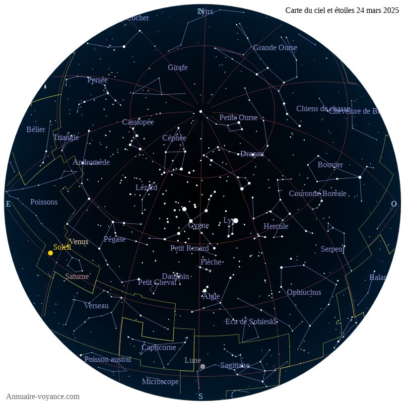 Carte du ciel et carte des étoiles ce soir gratuite